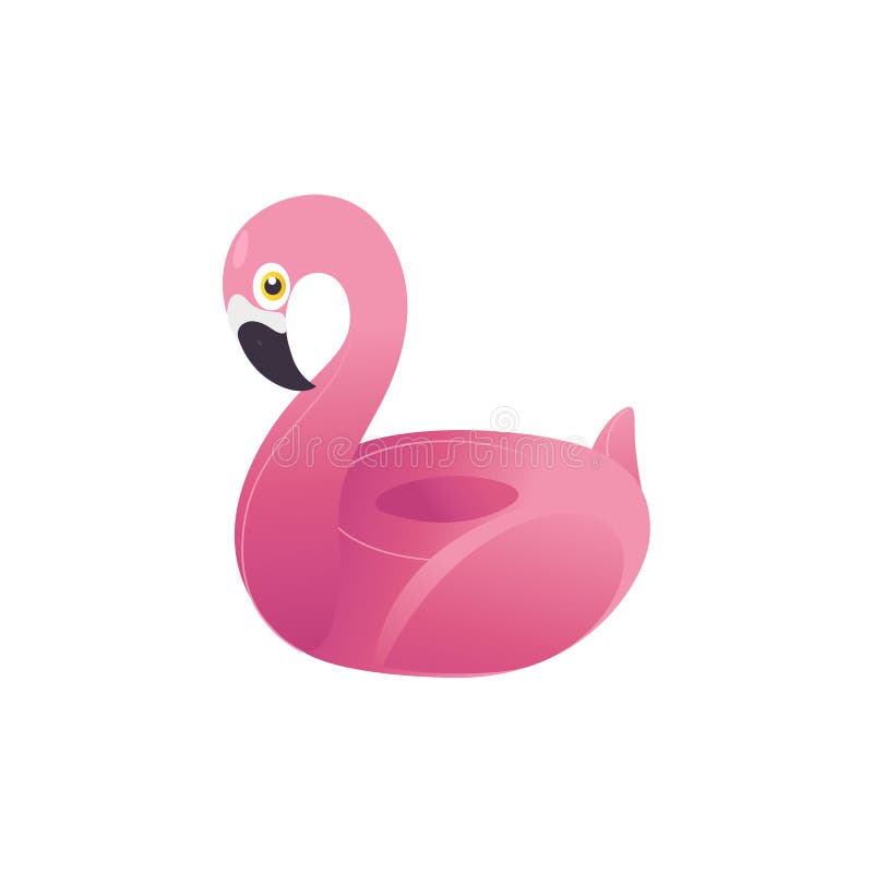 Vector Pink Flamingo Inflatable Pool Ring Buoy Stock Vector