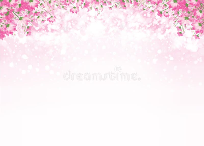 Vector Pink Floral Border on Pink Background. Stock Vector ...