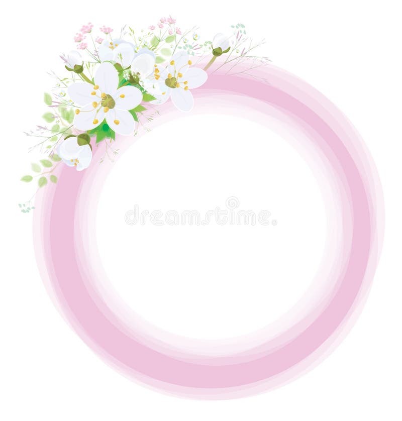 Vector Pink, Floral Circle Frame. Stock Vector - Illustration of season ...