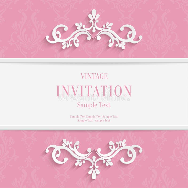 Vector Pink Floral 3d Christmas and Invitation Cards Background Stock ...