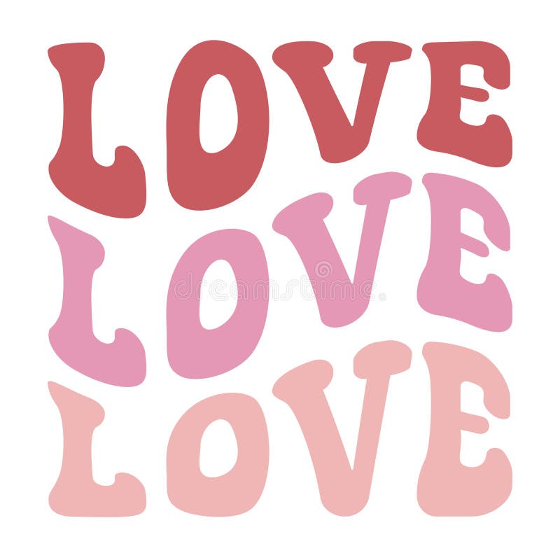Vector Pink Groovy Love Lettering Stock Illustration - Illustration of ...