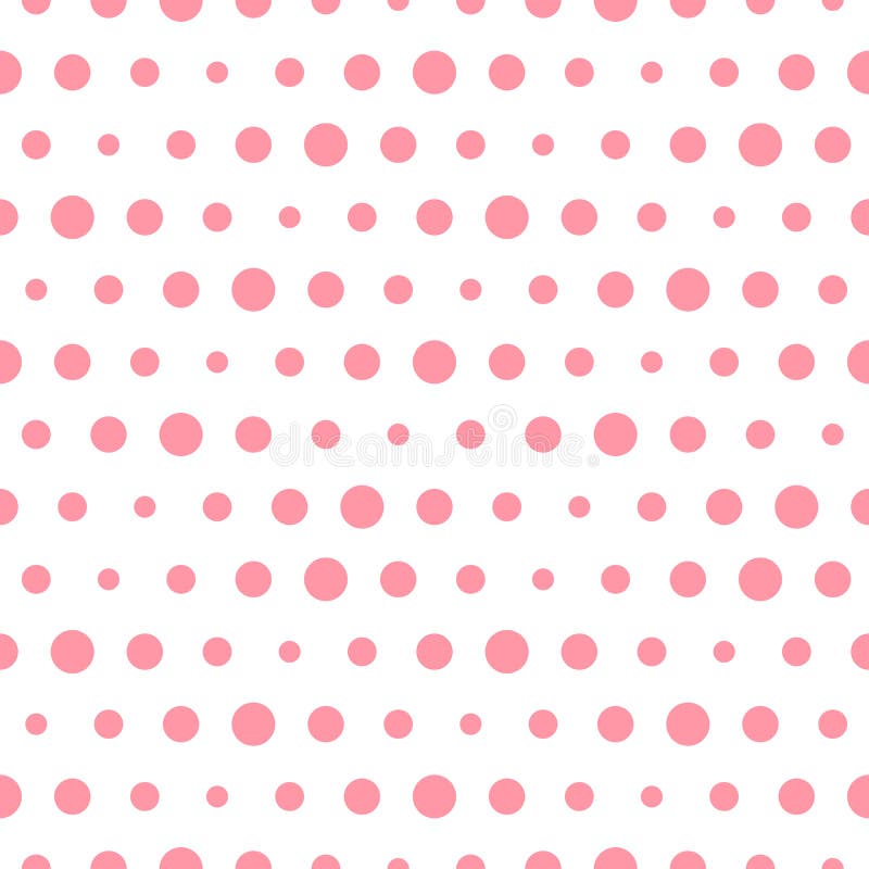 Vector Pink Polka Dot Seamless Pattern. Circles of Different Sizes on ...