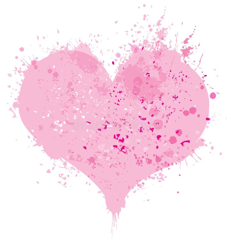 Vector Pink, Splashing Heart. Stock Vector - Illustration of silhouette ...