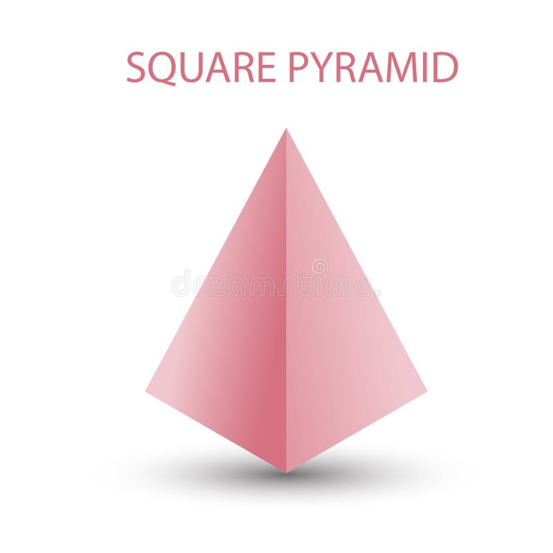 Vector Pink Square Pyramid with Gradients and Shadow for Game, Icon ...