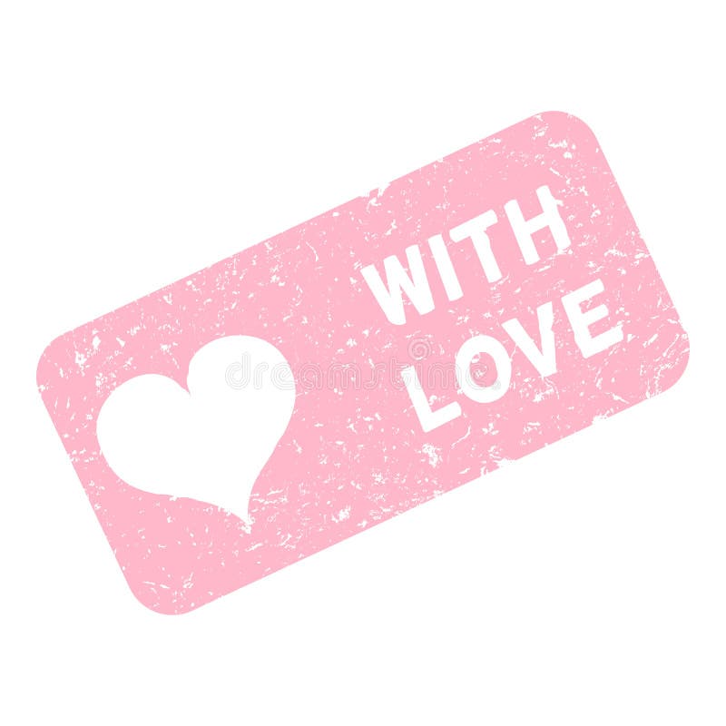 Vector Pink Stamp with Love Stock Vector - Illustration of shabby ...