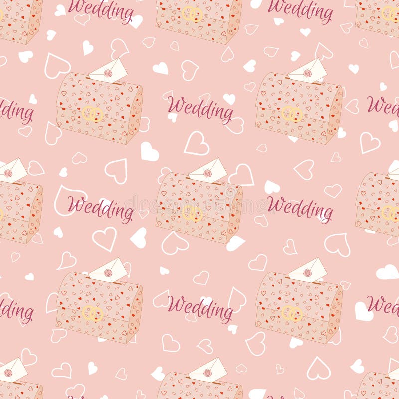 Wedding Seamless Pattern with Bride and Groom Silhouettes Stock Vector ...