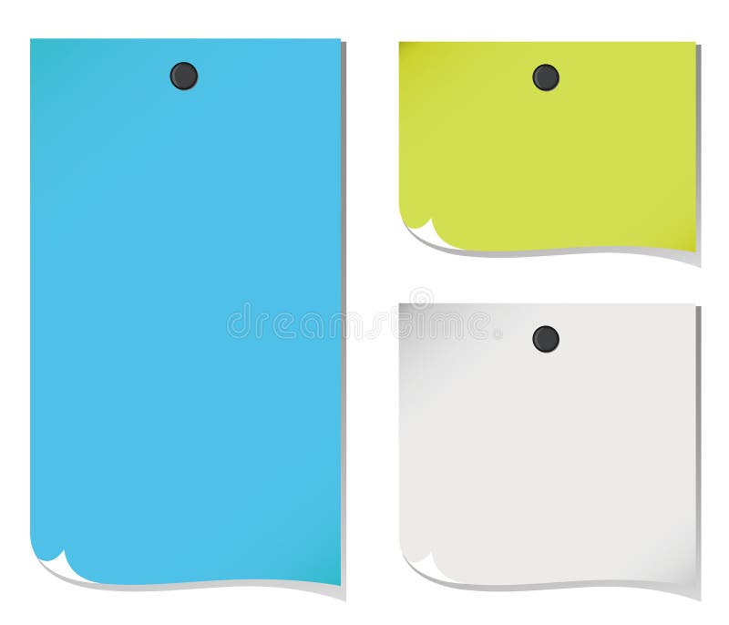 VECTOR Pinned Note Paper stock vector. Illustration of color - 14844228