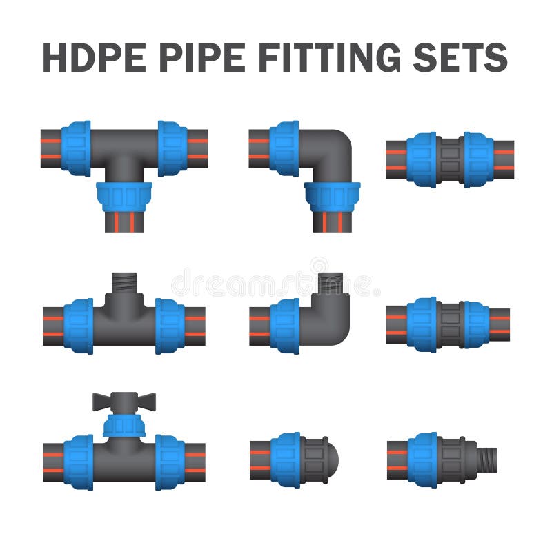Vector set of pipe stock vector. Illustration of connection - 118722134