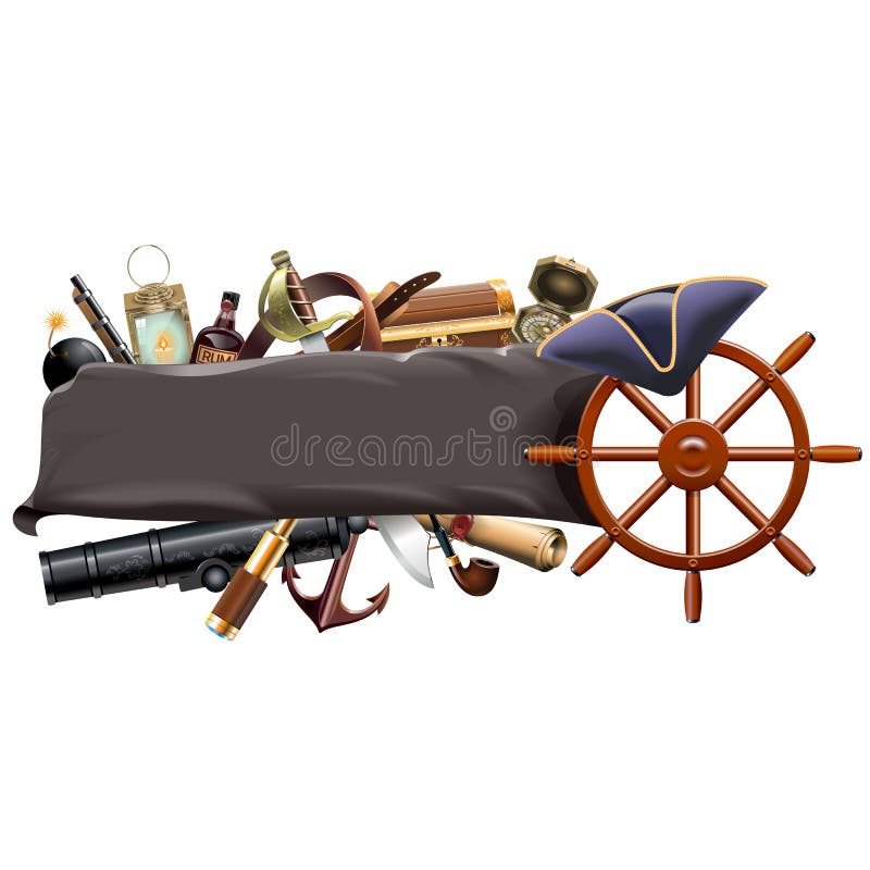 Vector Pirate Banner stock vector. Illustration of poster - 87845992