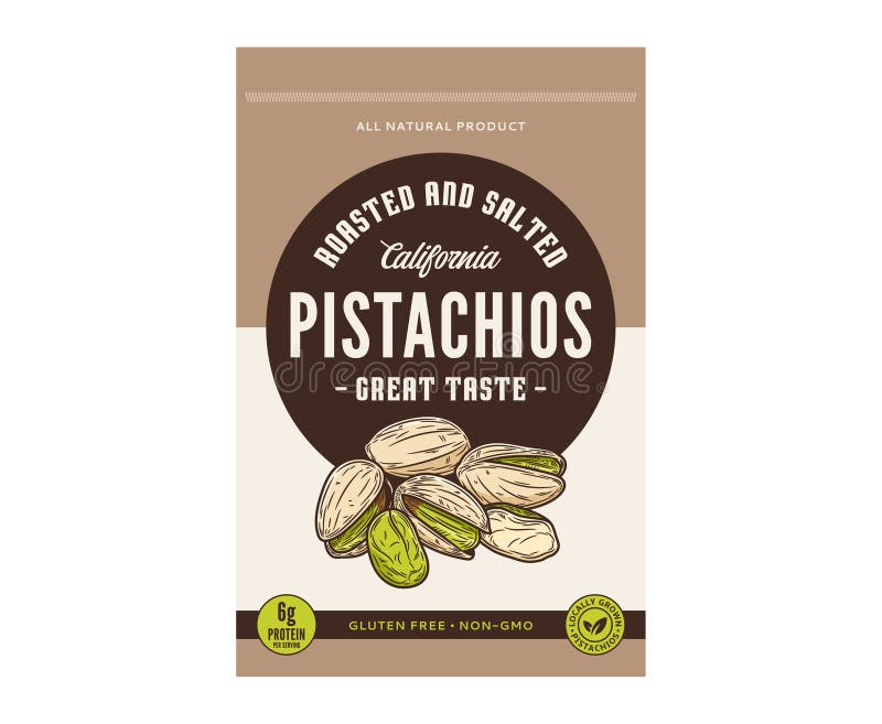 Vector Pistachio Nut Packaging Design Template Stock Vector - Illustration of banner, vector ...