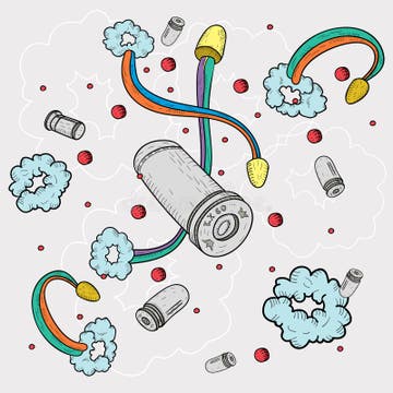 Gun Bullet Path Vector Stock Illustrations – 26 Gun Bullet Path Vector ...