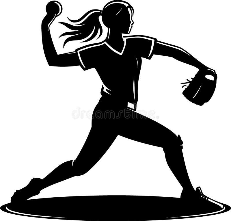 Softball Minimalist Black Style Stock Illustrations – 16 Softball ...
