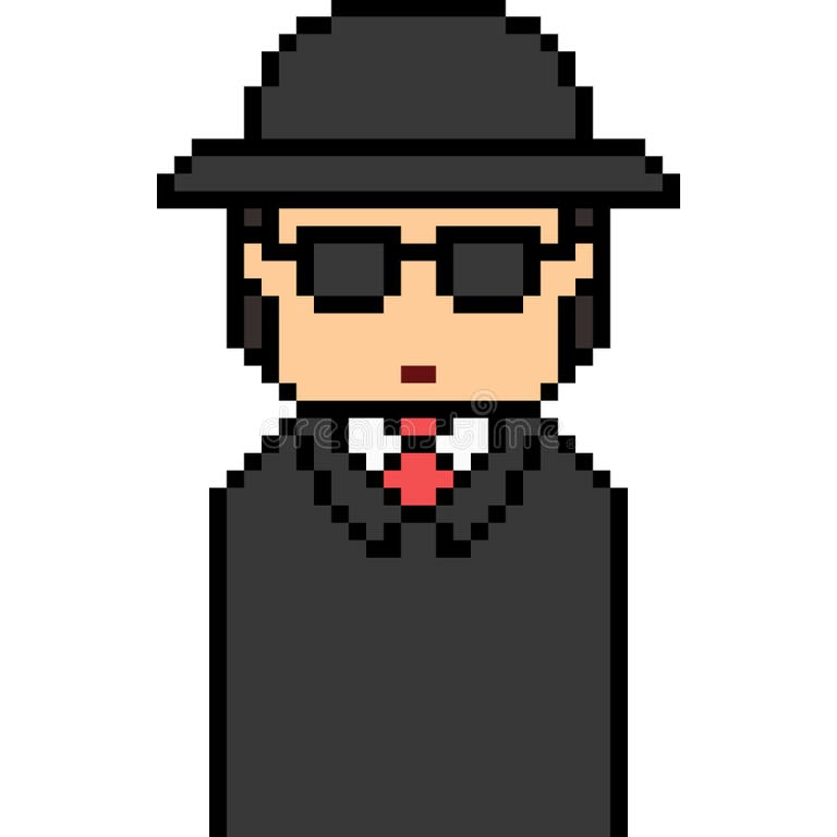 Vector pixel art agent stock vector. Illustration of necktie - 102309307