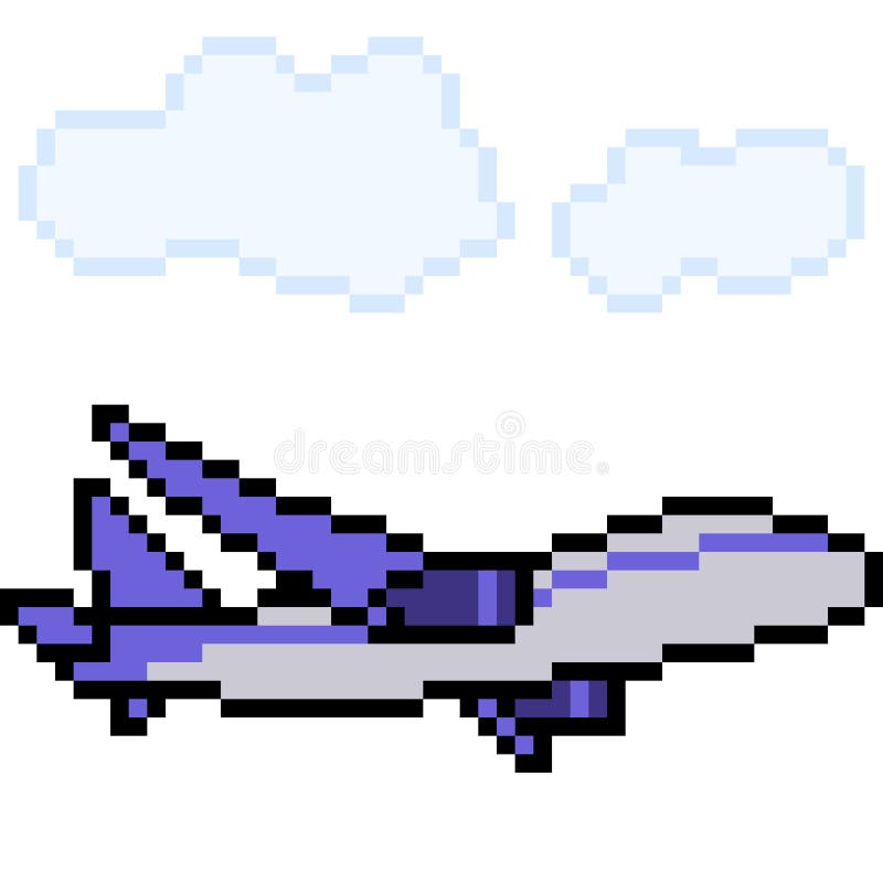 Airplane 8 Bit Pixel Game Art Cartoon Character Stock Vector ...