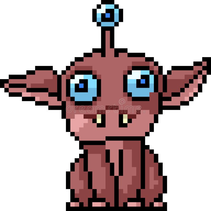 Vector pixel art alien dog stock vector. Illustration of head - 123460873