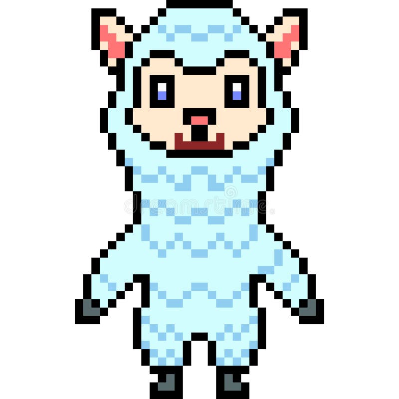 Vector pixel art alpaca stock vector. Illustration of isolated - 105296401