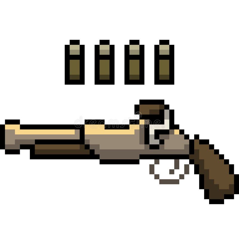 Vector Pixel Art Ancient Gun Stock Vector - Illustration of weapon ...