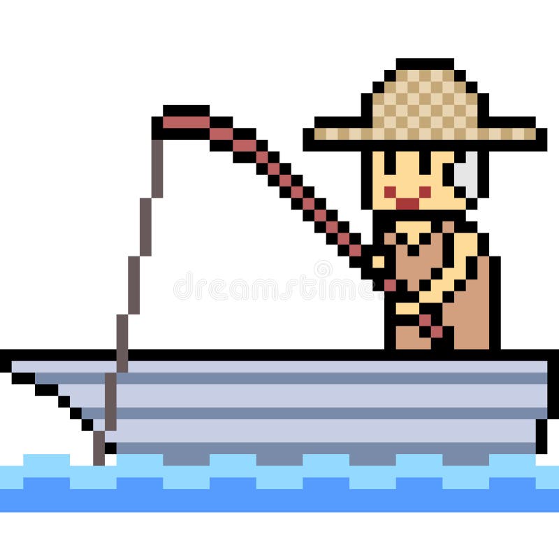 Vector pixel art angler stock vector. Illustration of straw - 102308871