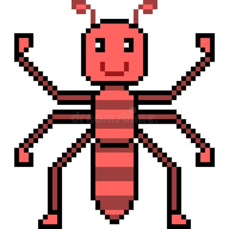 Vector pixel art ant stock vector. Illustration of stand - 102309351