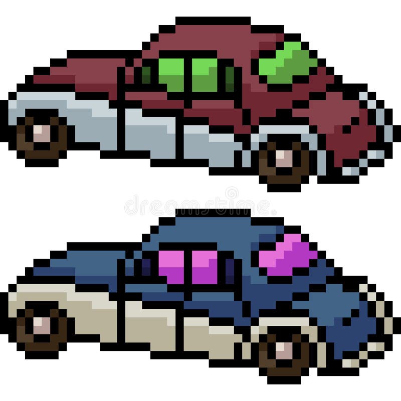 Vector Pixel Art Antique Car Stock Vector - Illustration of ancient ...