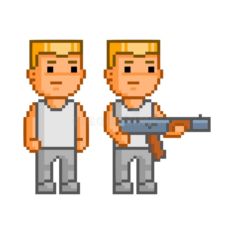 Vector pixel art soldier stock vector. Illustration of sand - 102310420