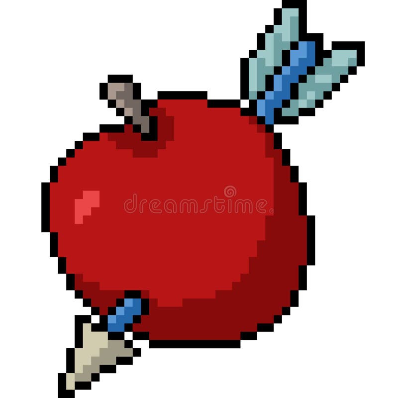 Vector Pixel Art Arrow Apple Stock Vector - Illustration of pixel ...