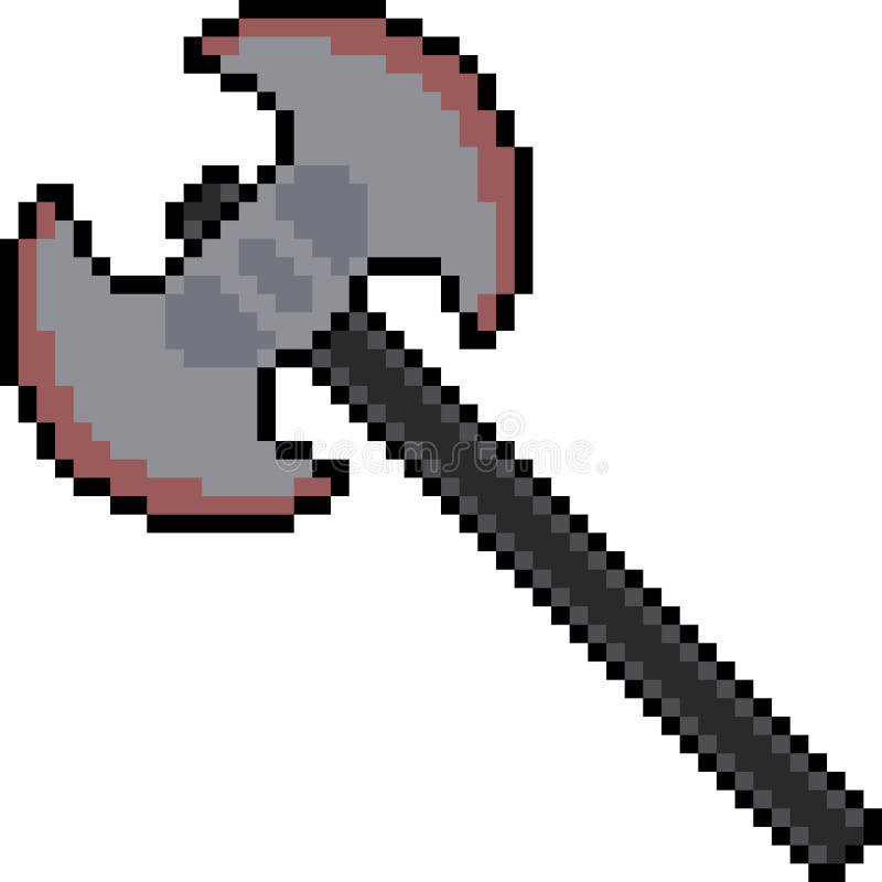 Vector pixel art axe stock vector. Illustration of metal - 110723031