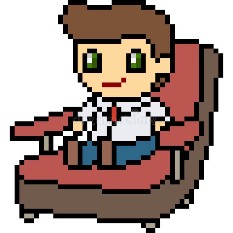 Pixel art boss office desk stock vector. Illustration of cartoon ...