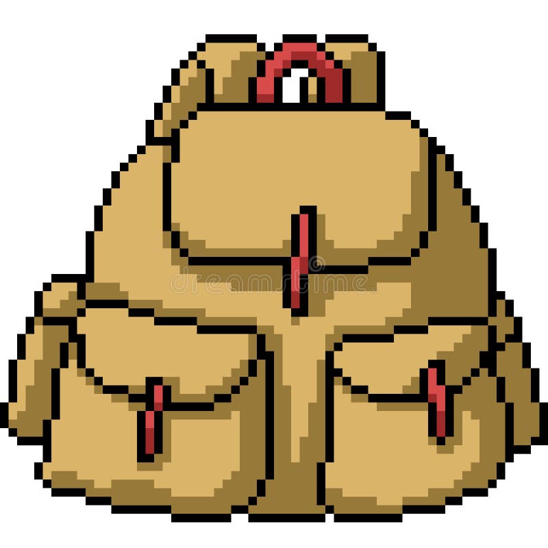 Vector pixel art backpack stock vector. Illustration of white - 179279553