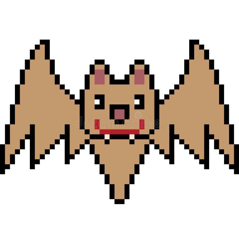 Vector pixel art bat stock vector. Illustration of front - 102309323
