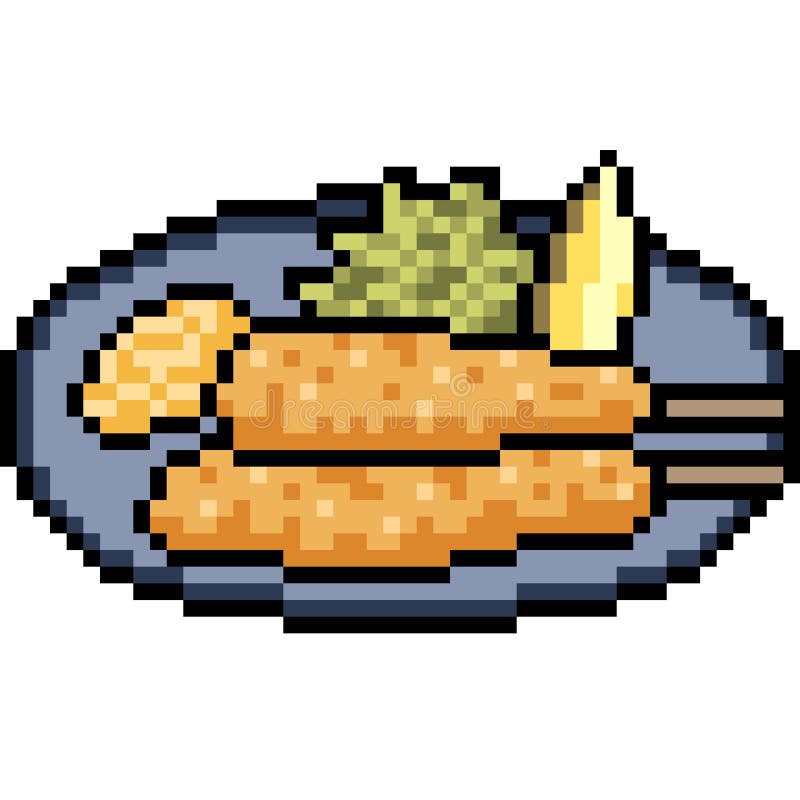 Vector Pixel Art Batter Fried Food Stock Vector - Illustration of ...