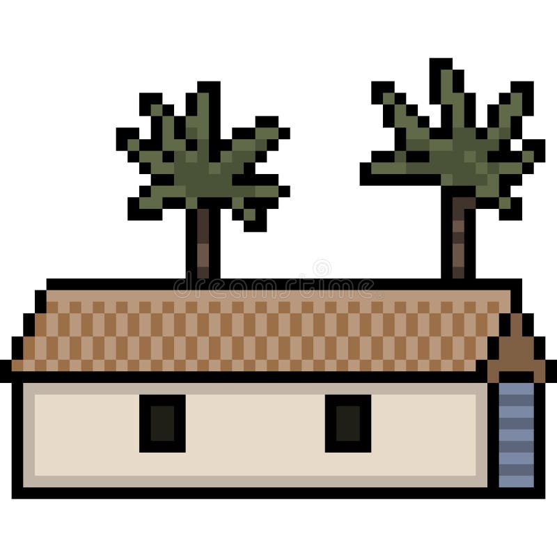 Vector pixel art beach hut stock vector. Illustration of icon - 117932199