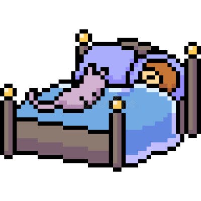 Vector Pixel Art Bed Sleep Cat Stock Vector - Illustration of sleep ...