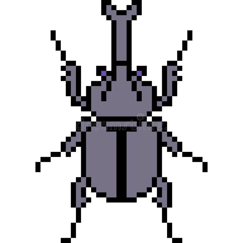 Vector pixel art beetle stock vector. Illustration of horn - 102308827