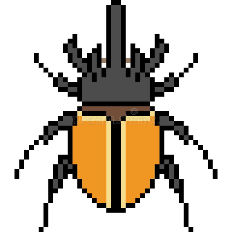 Vector pixel art beetle stock vector. Illustration of horn - 102308841