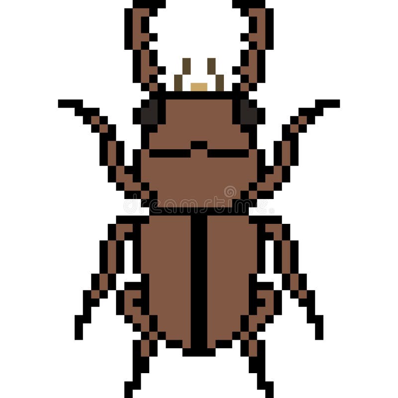 Vector pixel art beetle stock vector. Illustration of insect - 102308829