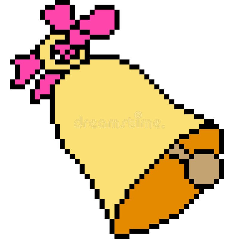 Vector pixel art bell stock vector. Illustration of icon - 103064862