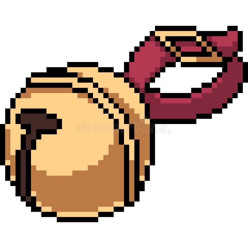 Vector pixel art bell pet stock vector. Illustration of isolated ...