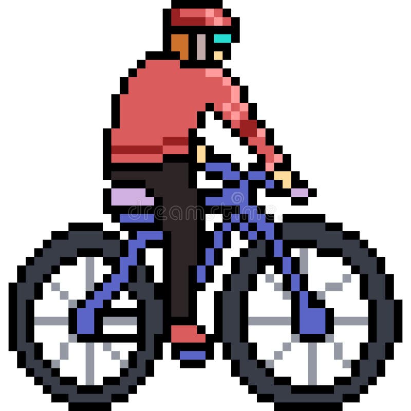 Vector Pixel Art Bicycle Ride Stock Vector - Illustration of pixel ...