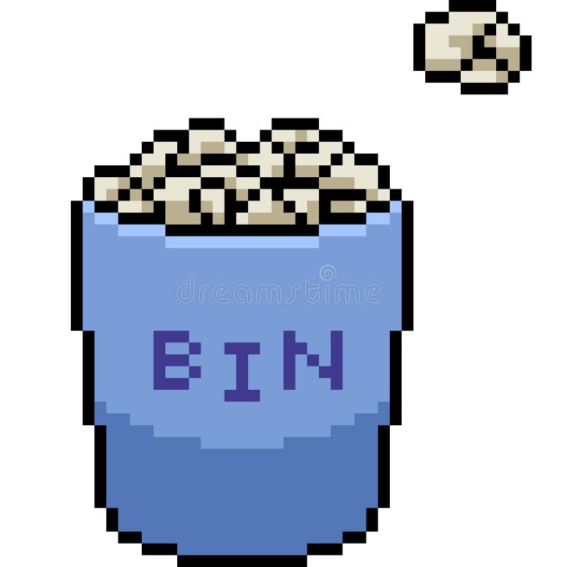 Vector pixel art bin stock vector. Illustration of icon - 112954302