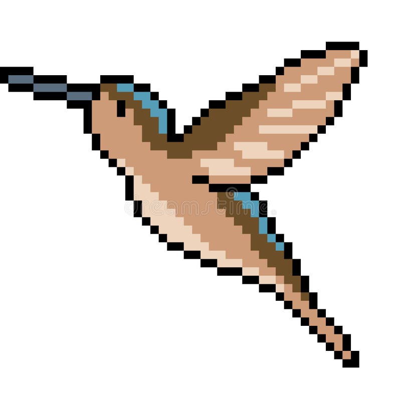 Vector pixel art bird fly stock vector. Illustration of isolated ...