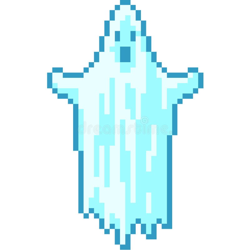Vector Pixel Art Blanket Ghost Stock Vector - Illustration of cloth ...