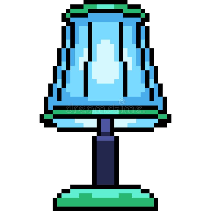 Vector pixel art blue lamp stock vector. Illustration of isolated ...