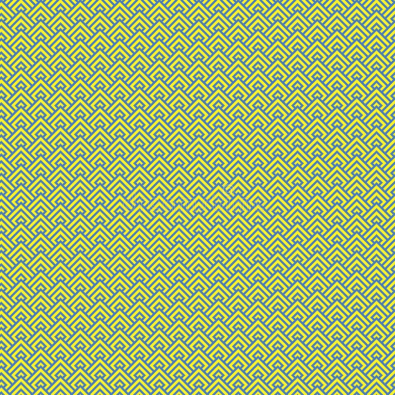 Vector Pixel Art Blue and Yellow Seamless Pattern of Minimalistic ...