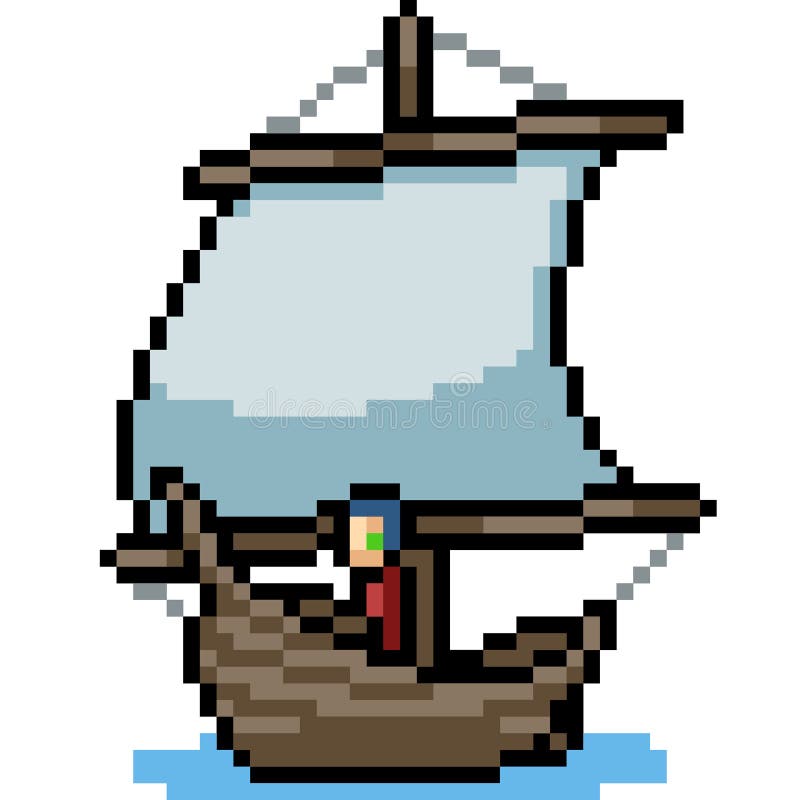 Pixel Art Boat Sea Stock Illustrations – 491 Pixel Art Boat Sea Stock ...