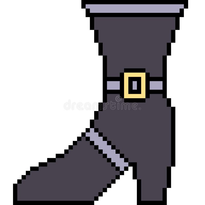 Vector pixel art boot stock vector. Illustration of cartoon - 102309175