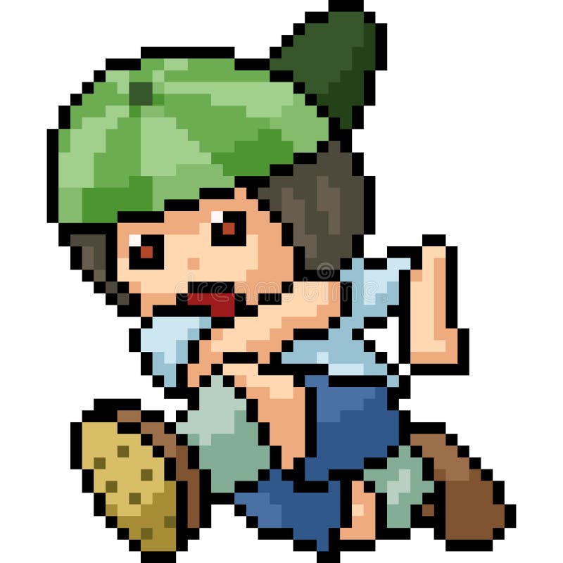 Vector pixel art boy stock vector. Illustration of white - 132718638