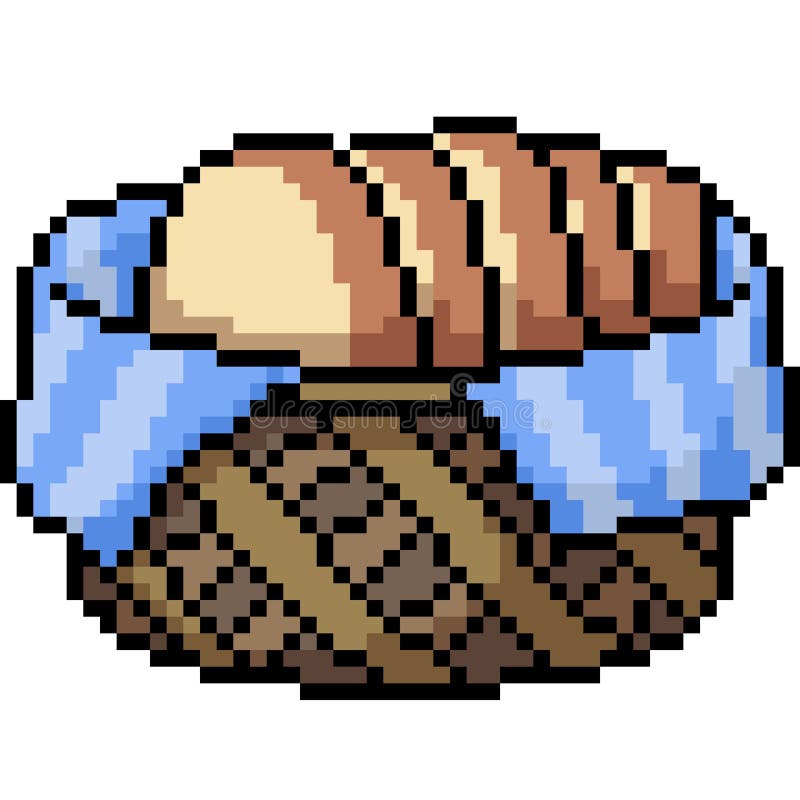 Vector pixel art bread stock vector. Illustration of restaurant - 117929535