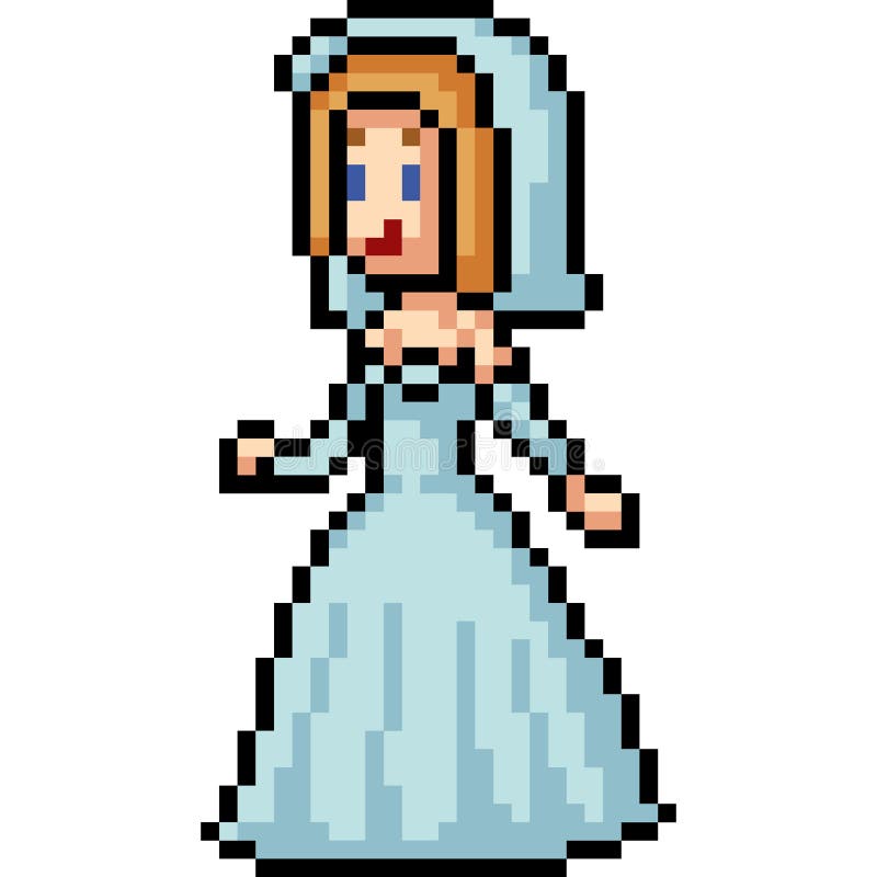 Vector pixel art bride stock vector. Illustration of stand - 126610362