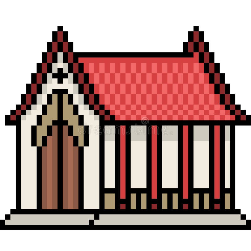 Vector Pixel Art Buddhism Temple Stock Vector - Illustration of cartoon ...